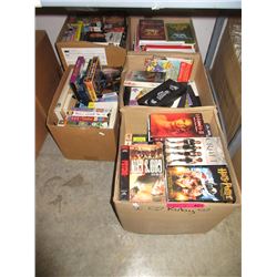 5 Boxes of books & VHS tapes