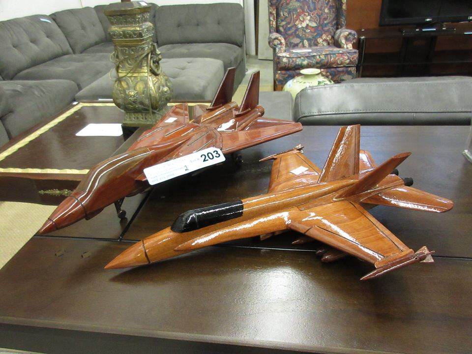 2 Wood fighter jet models