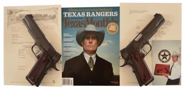 Pair of Texas Ranger Colt 1911 Gold Cup Pistols