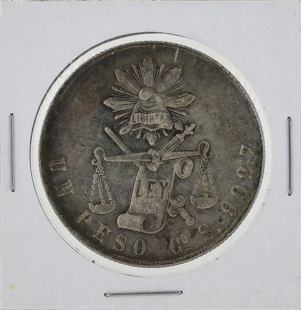 1872 Gos Mexico Silver Peso Coin