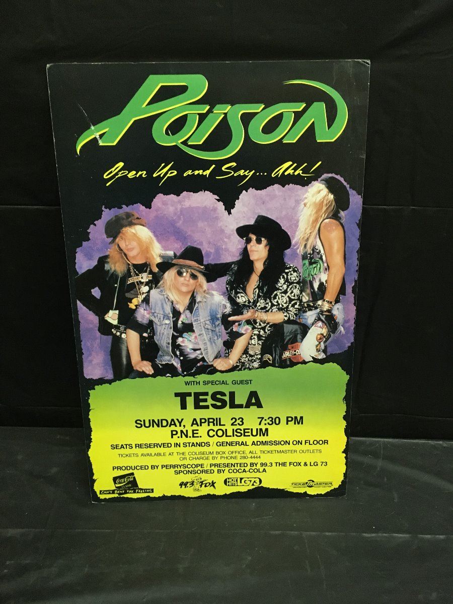 POISON CONCERT CARDBOARD POSTER PNE COLISEUM
