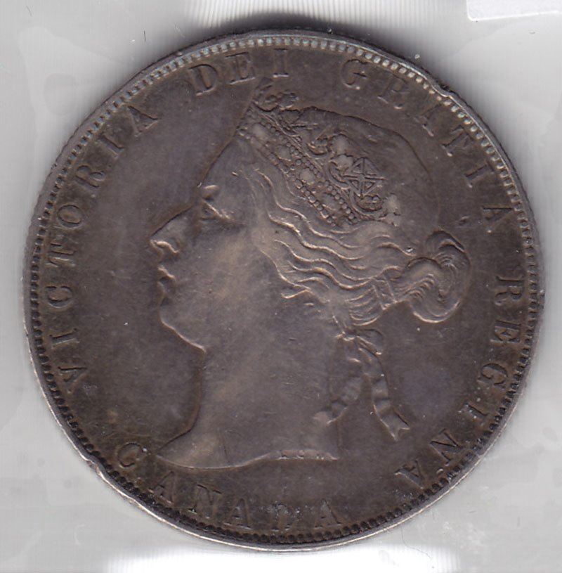 1871 H Canada ICCS Graded Silver 50-Cent Half Dollar Coin - VF-30