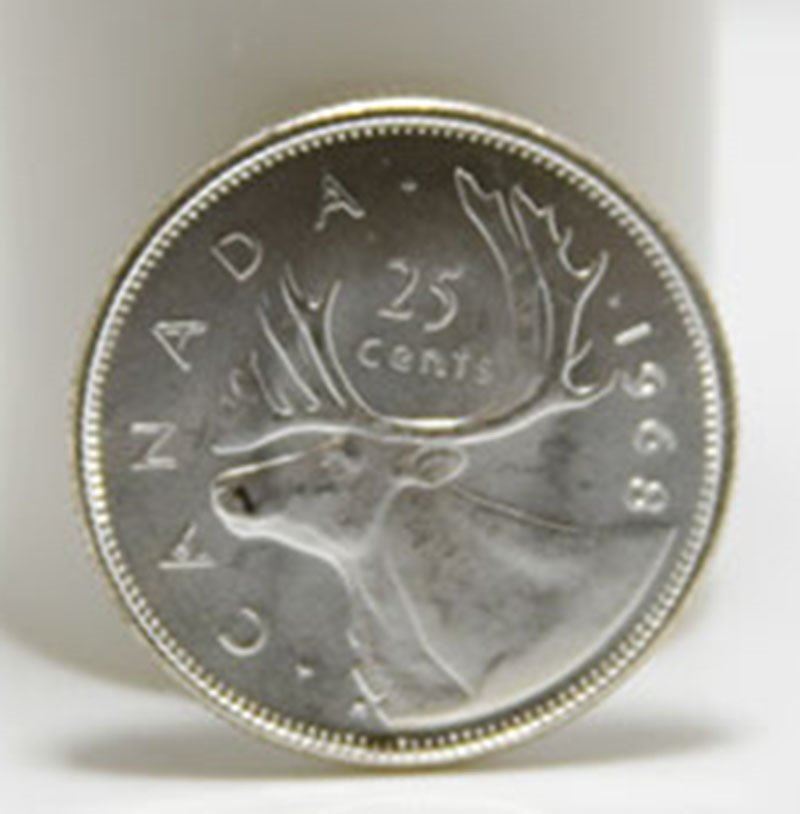 1968 Canada BU Silver 25-Cent Quarter Coin Roll