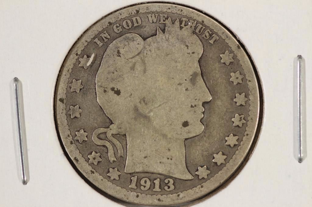 1913-D BARBER QUARTER