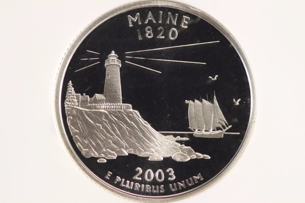 2003-S SILVER MAINE QUARTER NGC PF69 ULTRA CAMEO