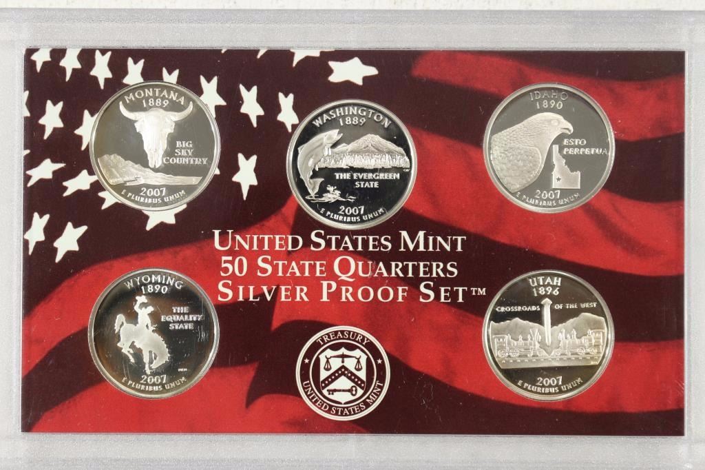 2007 US 50 STATE QUARTERS SILVER PROOF SET NO BOX