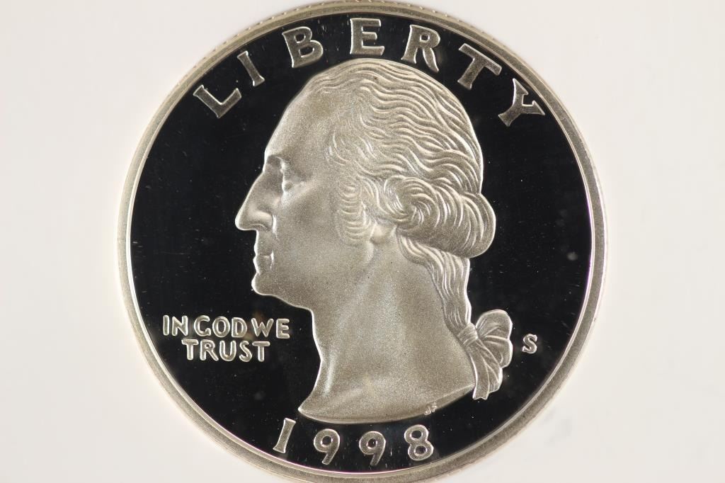 1998-S WASHINGTON SILVER QUARTER NGC PF69
