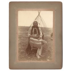 Original Photograph of Native Man with Bow and Arrows