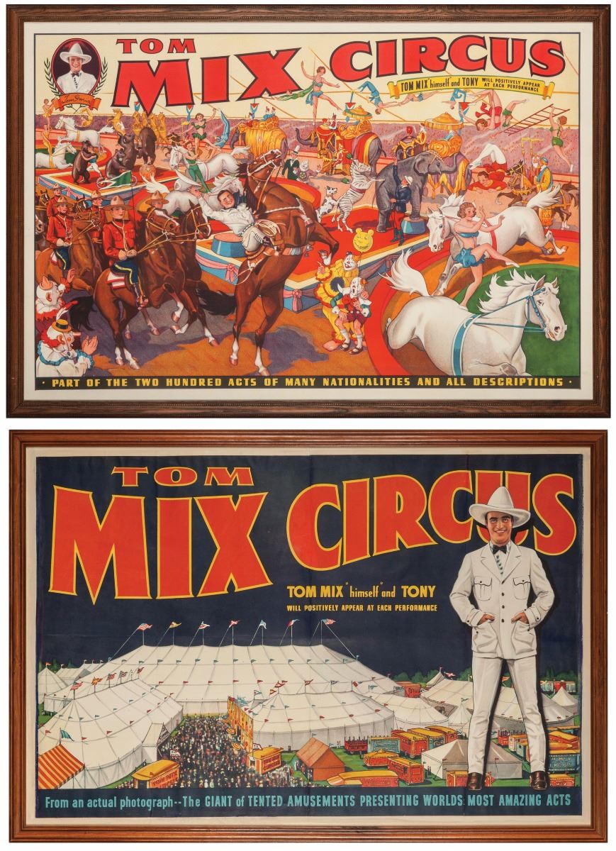 Two Tom Mix Circus Original Lithograph Posters