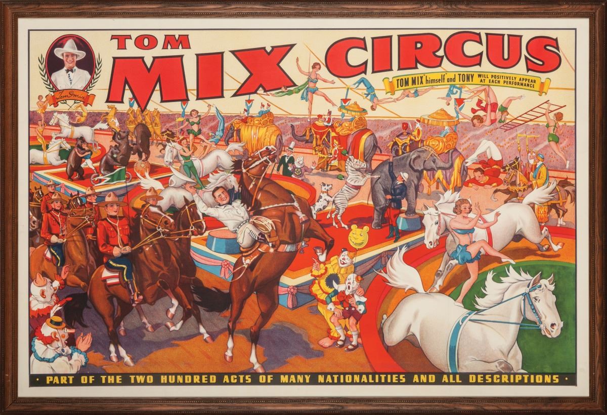 Two Tom Mix Circus Original Lithograph Posters