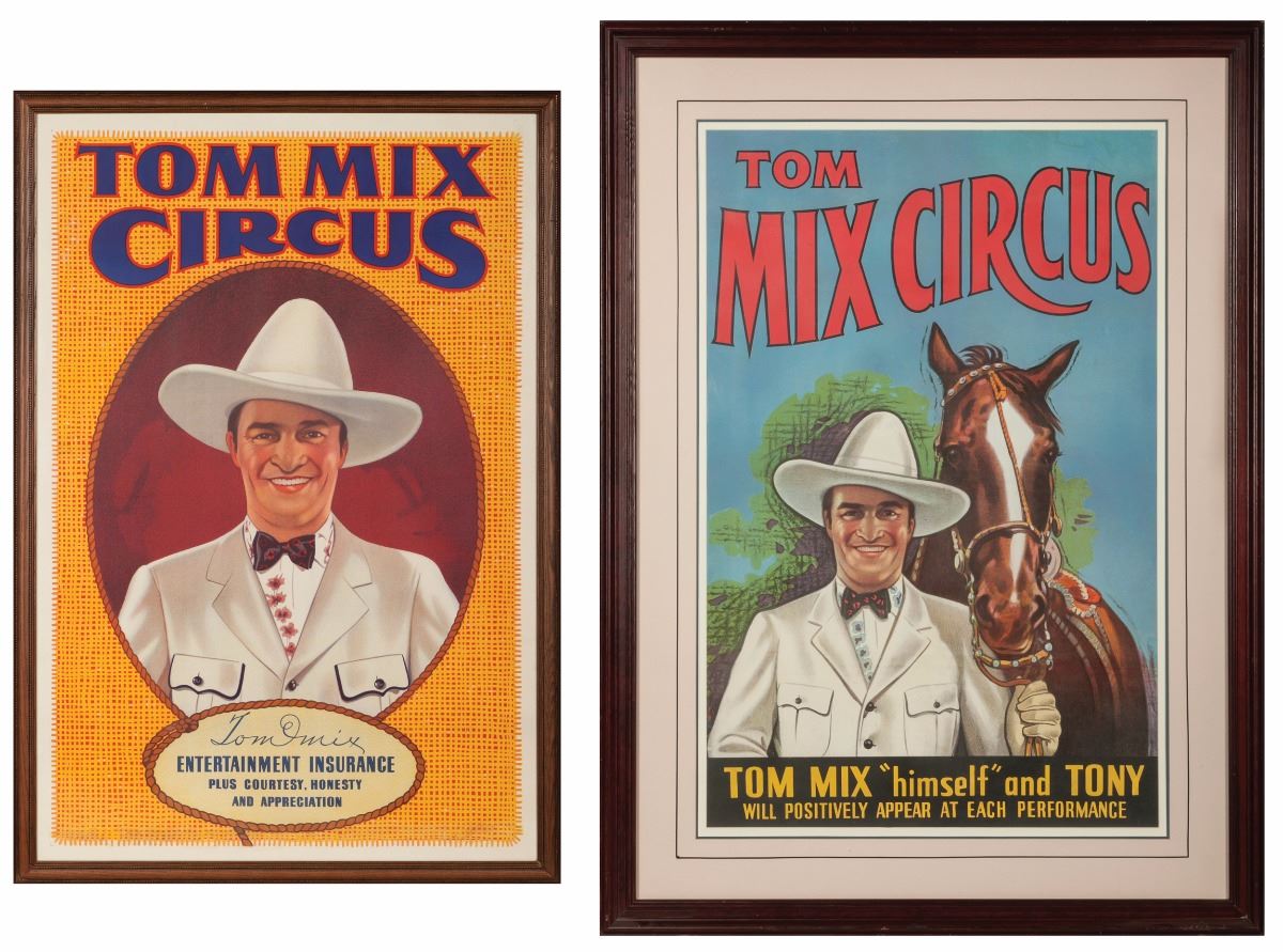 Pair of Tom Mix Circus Original Lithograph Posters