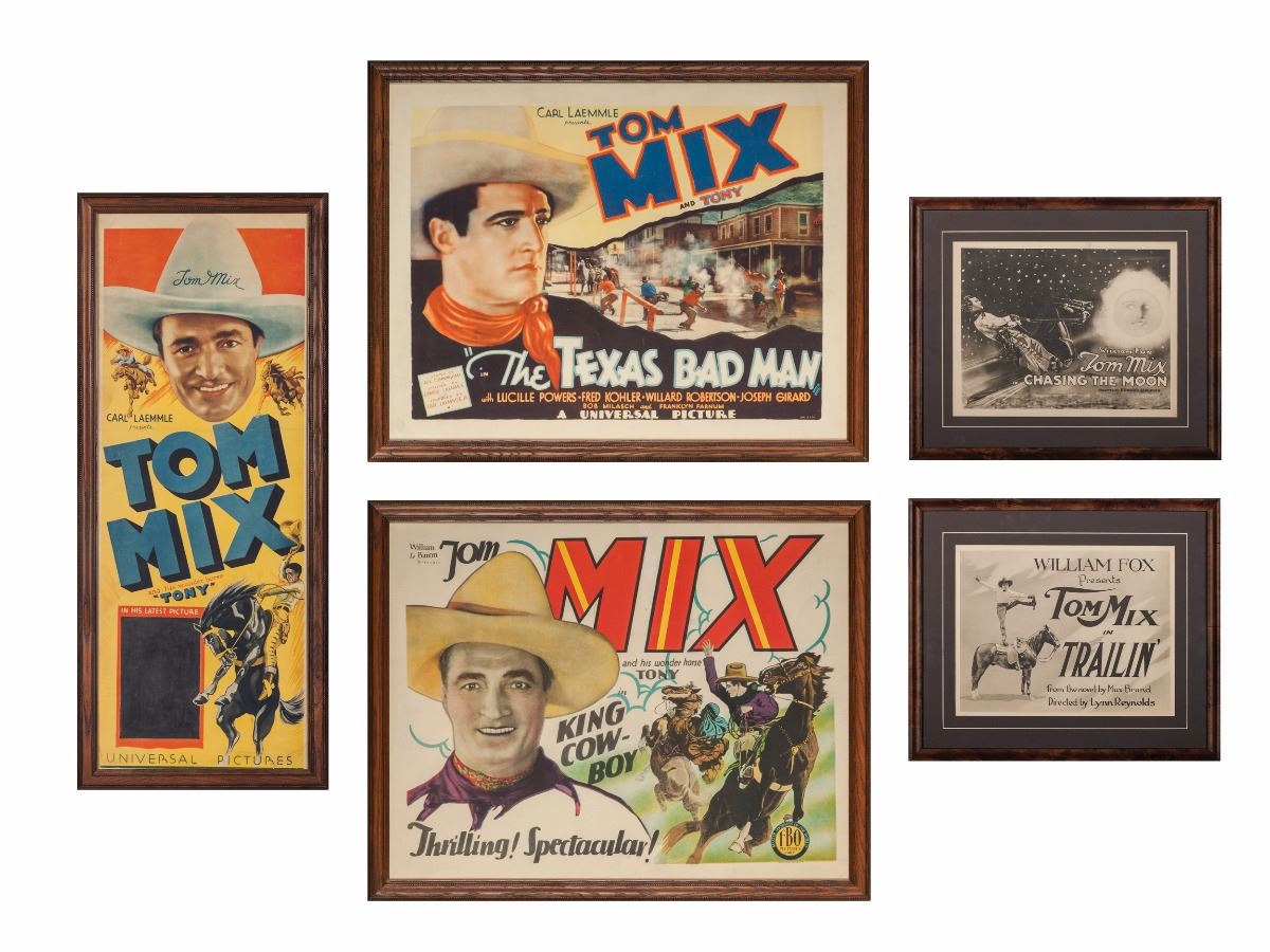 Five Tom Mix Original Lithograph Movie Posters