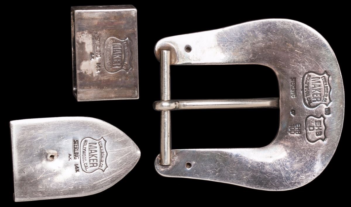 Bohlin, Hollywood, Silver & Gold 3-Piece Buckle Set with Diamonds