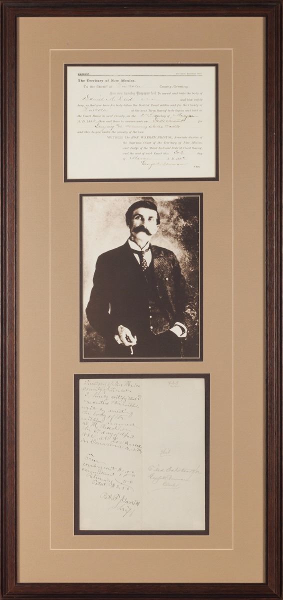 Pat Garrett Signed Arrest Warrant