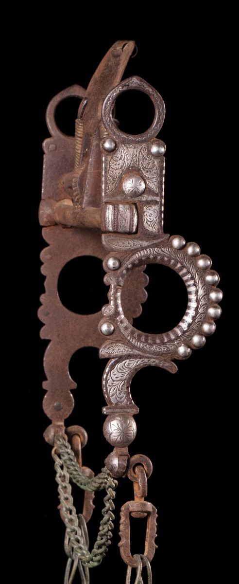 Early California Spade Bit with Braided Rawhide Reins