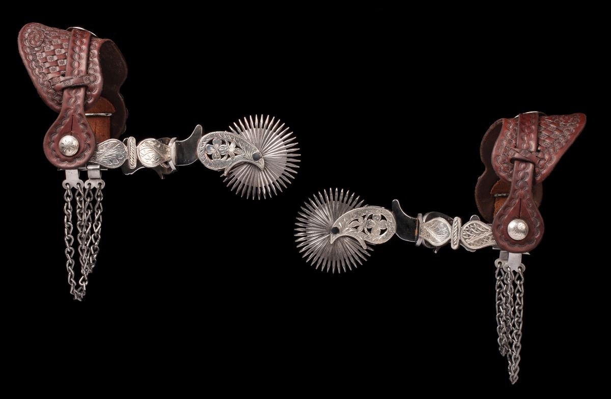 Impressive Ron Bliss (Williams, AZ) Tapia Inspired Four Leaf Clover Spurs