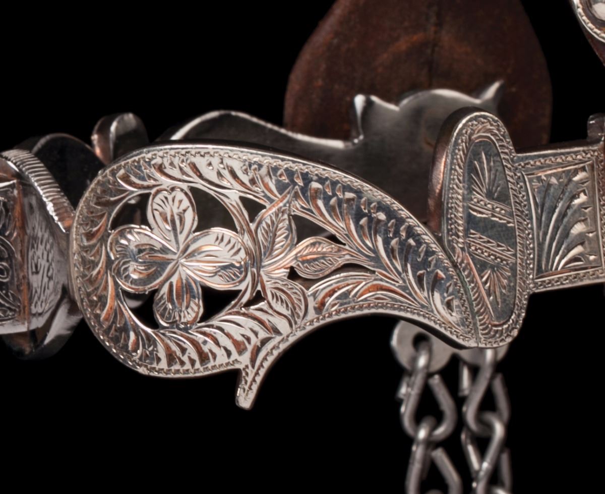 Impressive Ron Bliss (Williams, AZ) Tapia Inspired Four Leaf Clover Spurs
