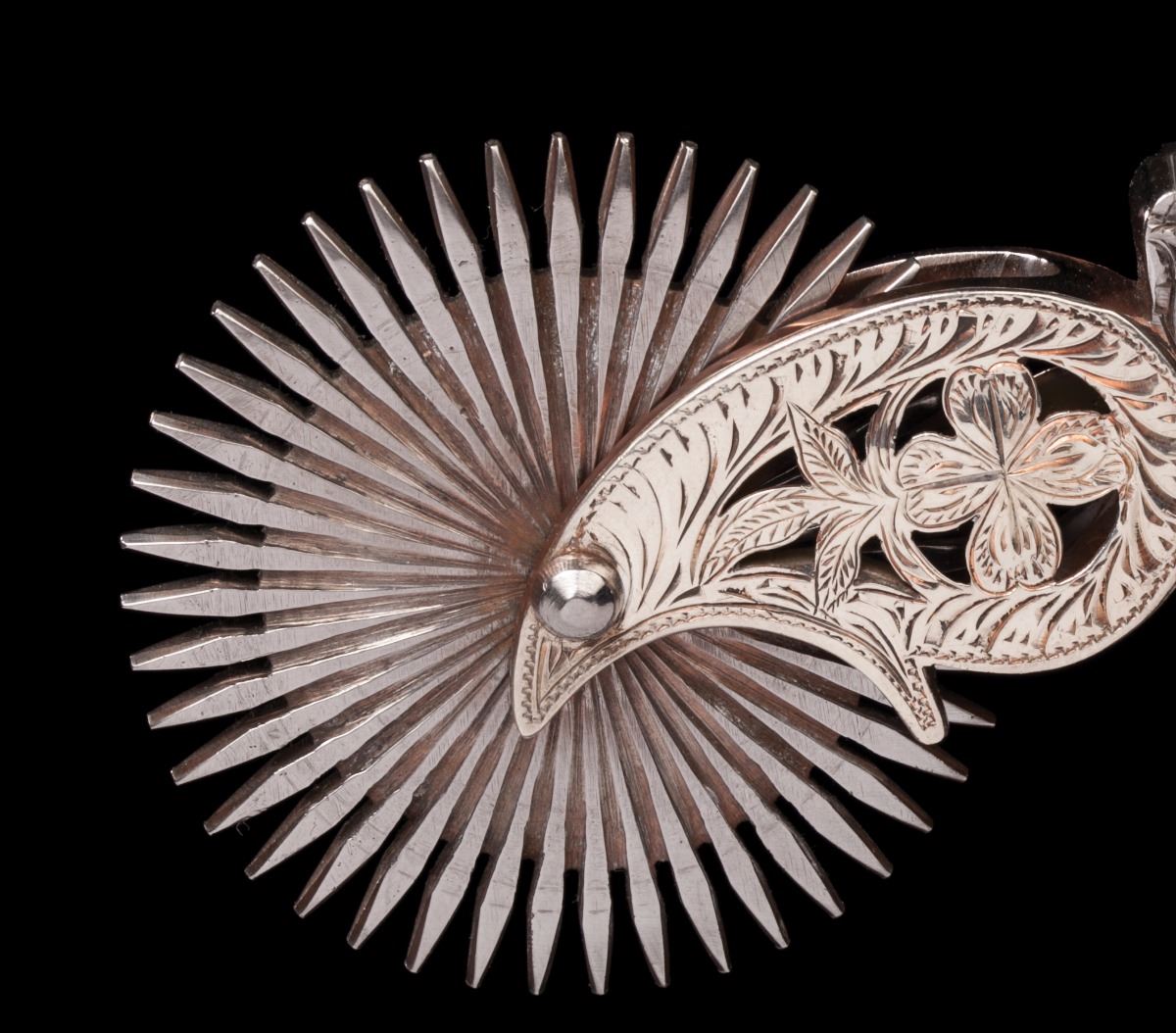 Impressive Ron Bliss (Williams, AZ) Tapia Inspired Four Leaf Clover Spurs