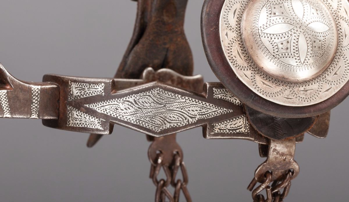 California Silver Inlaid Diamond Spurs