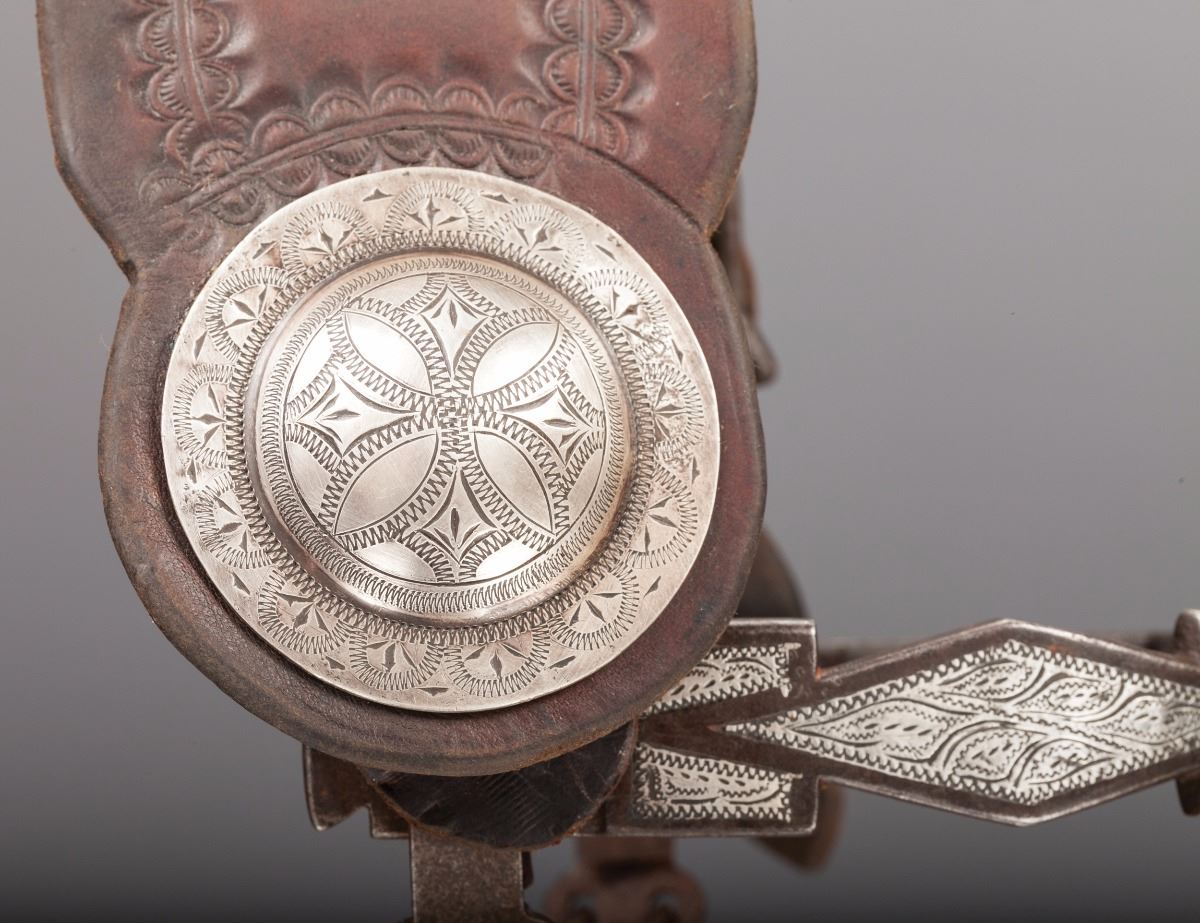 California Silver Inlaid Diamond Spurs