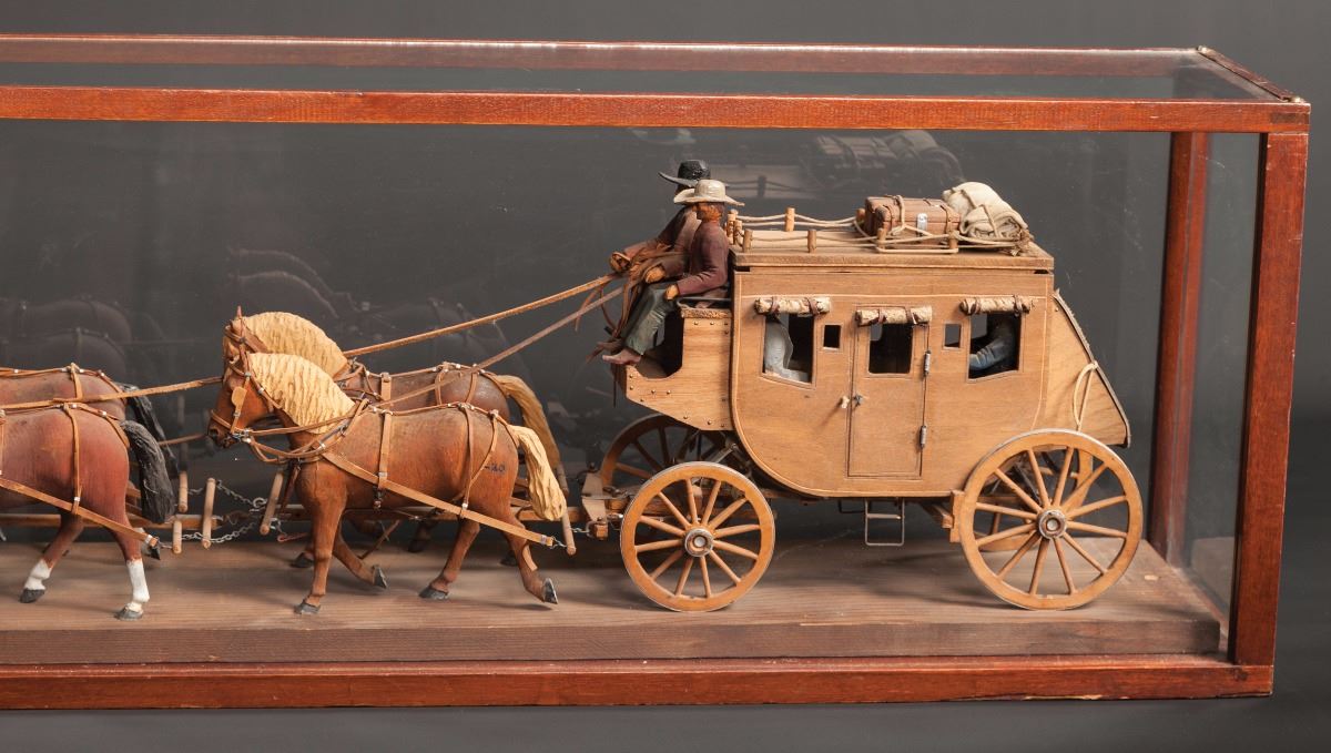 Hand Carved Wells Fargo Stage Coach Model