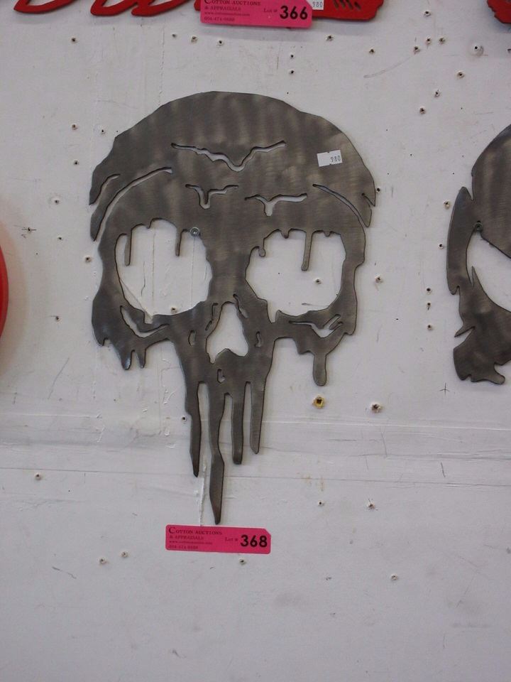 Sheet metal skull sign