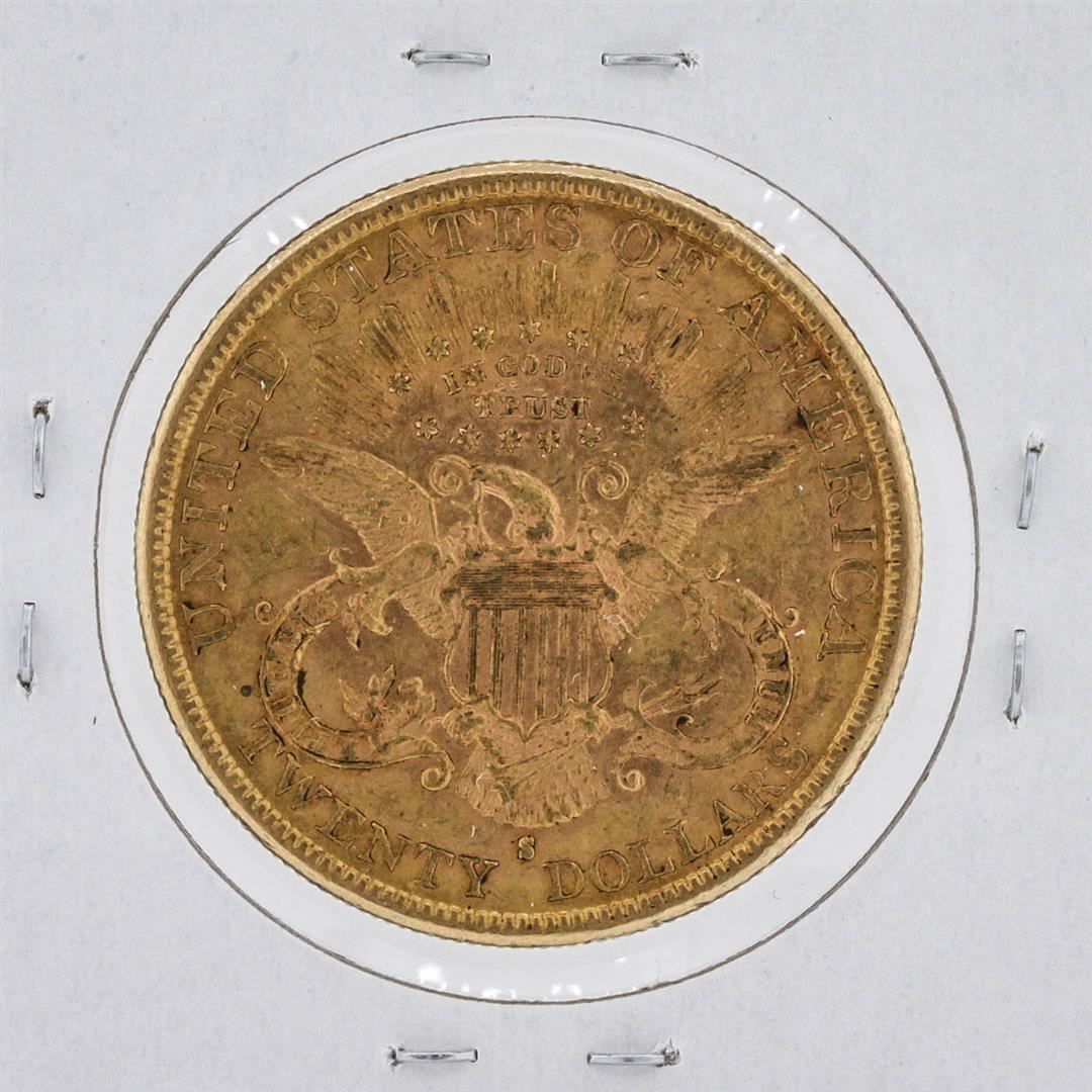 1883-S $20 AU Liberty Head Double Eagle Gold Coin