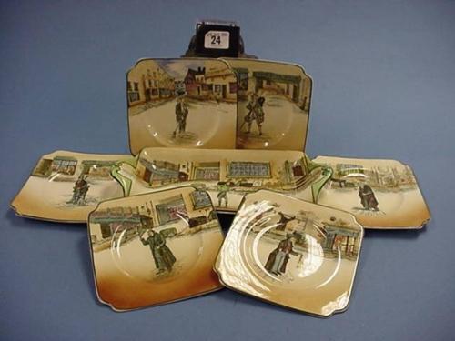 7 Piece Royal Doulton 1930's Dickens Ware Sandwich Set £30-40...