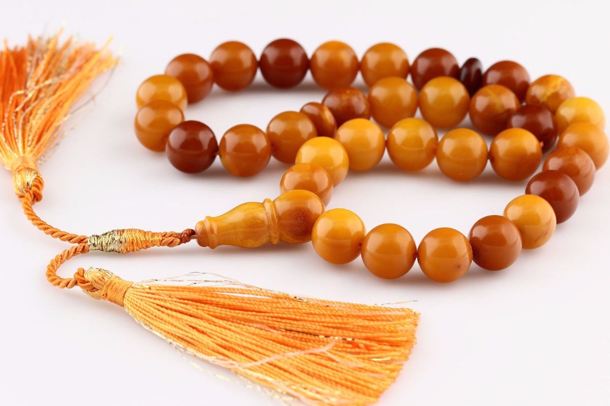 Natural Amber Islamic Prayer 33 Beads Tasbih