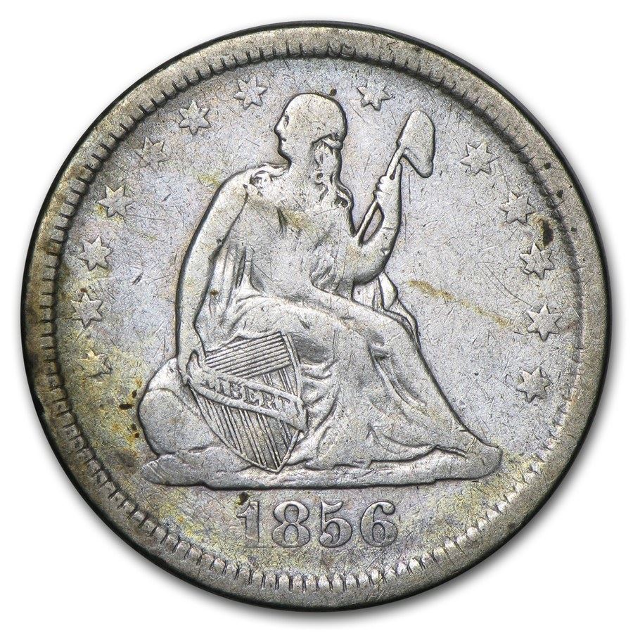 1856 Liberty Seated Quarter VF