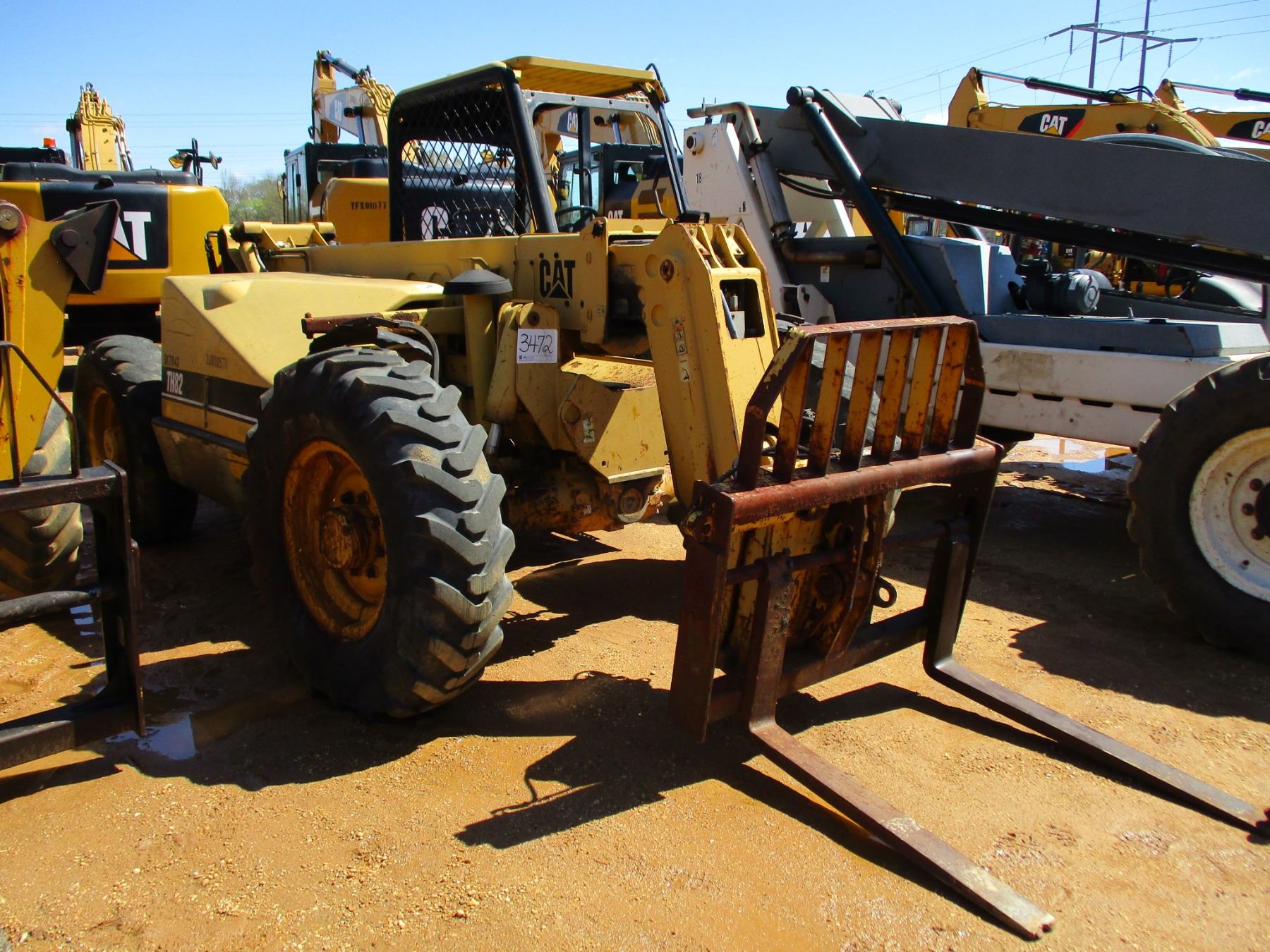 1997 CAT TH82 TELESCOPIC FORKLIFT, VIN/SN:3JN00570 - 8,000# CAPACITY, CANOPY, METER READING ...
