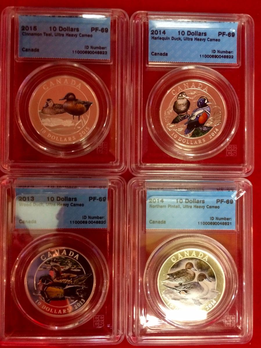 Canada Silver Proof coins 10$ Ducks Coins CCCS - Cinamon Teal ...