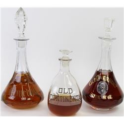 Collection of 3 antique saloon back bar bottles