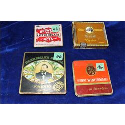 Four Small Cigar Tins