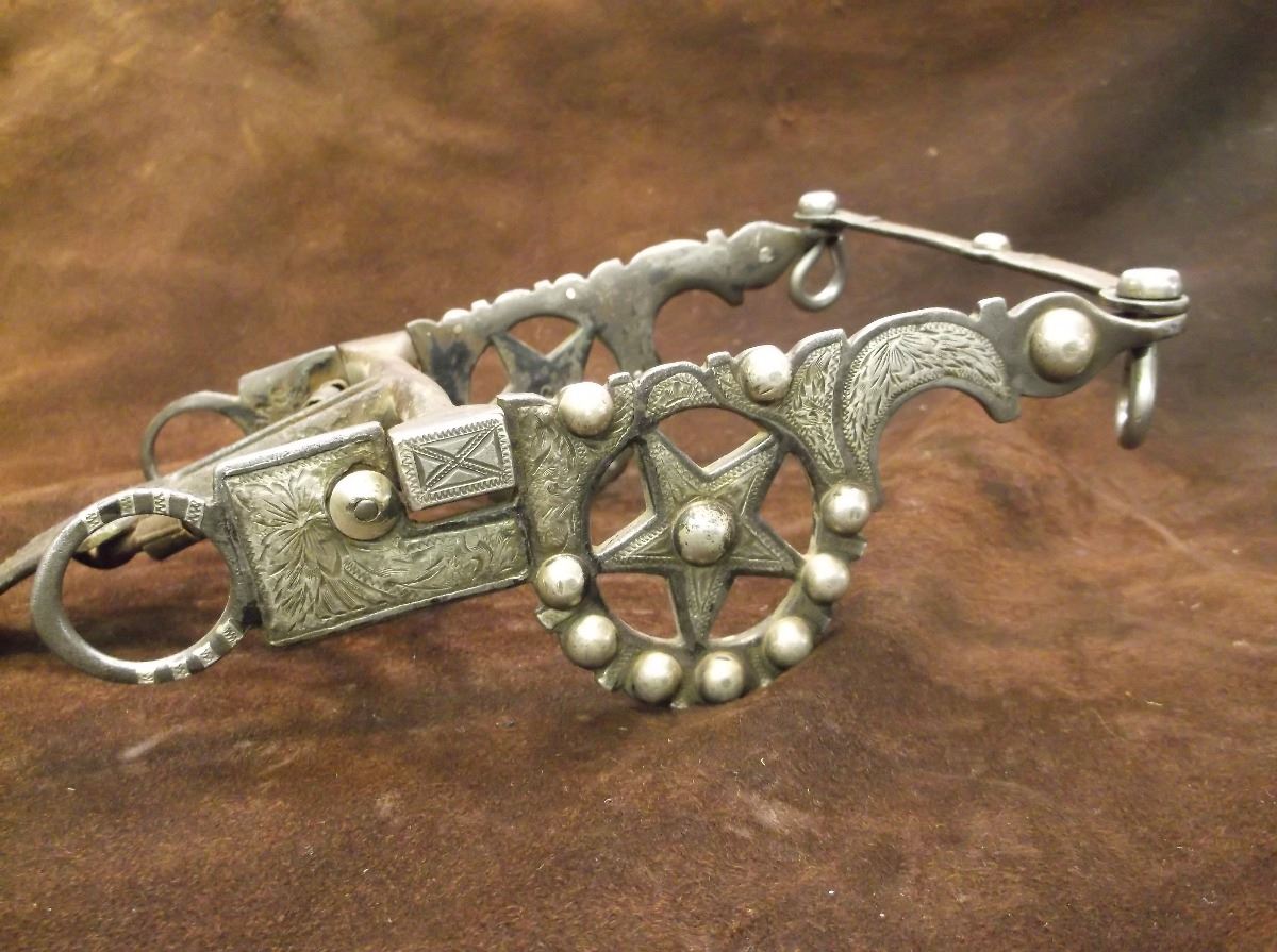 Marked Garcia Saddlery Co., Salinas Calf. Silver Inlaid Bit, Santa ...
