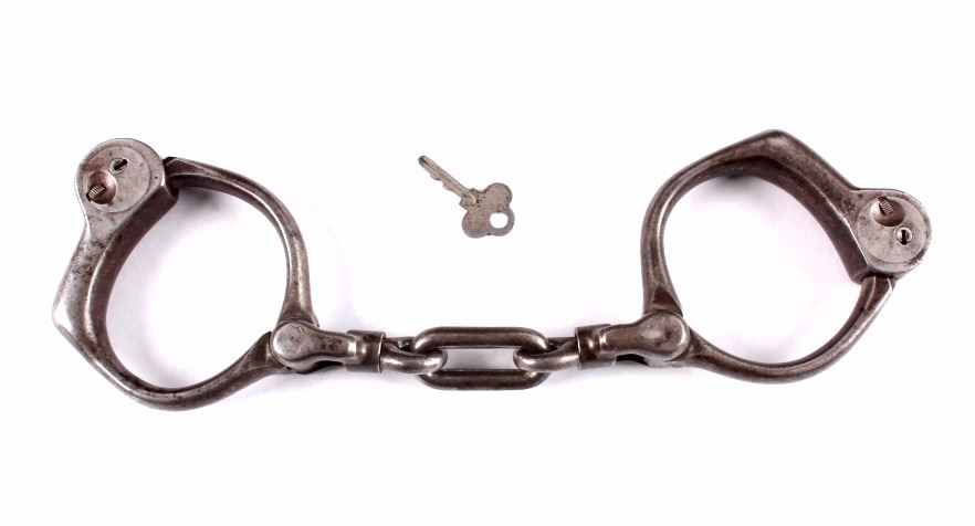 Antique Bean & Cobb Handcuffs w/ Key