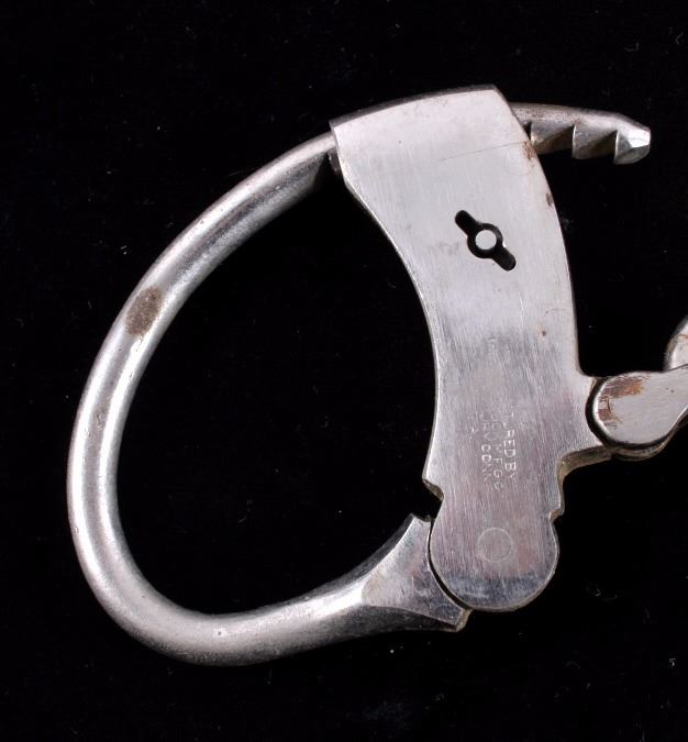 Antique Mattatuck Handcuffs w/ Box & Key