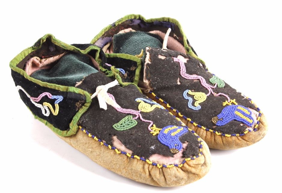 Cree Beaded Moccasins C. 1900