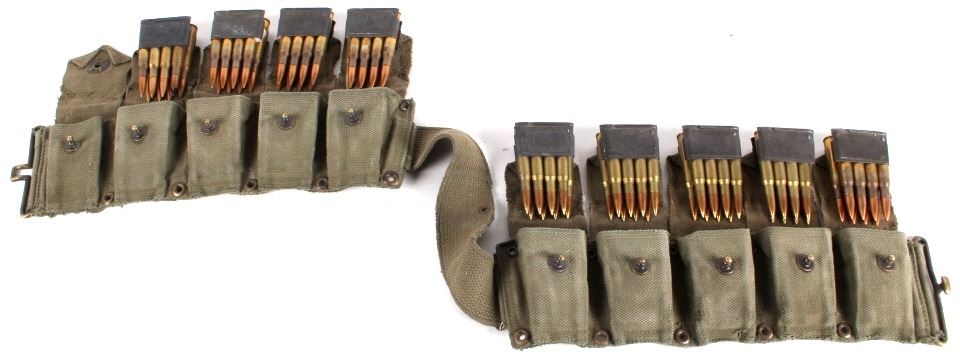 WWII US M1 Garand M1923 30-06 Ammo Belt & Ammo