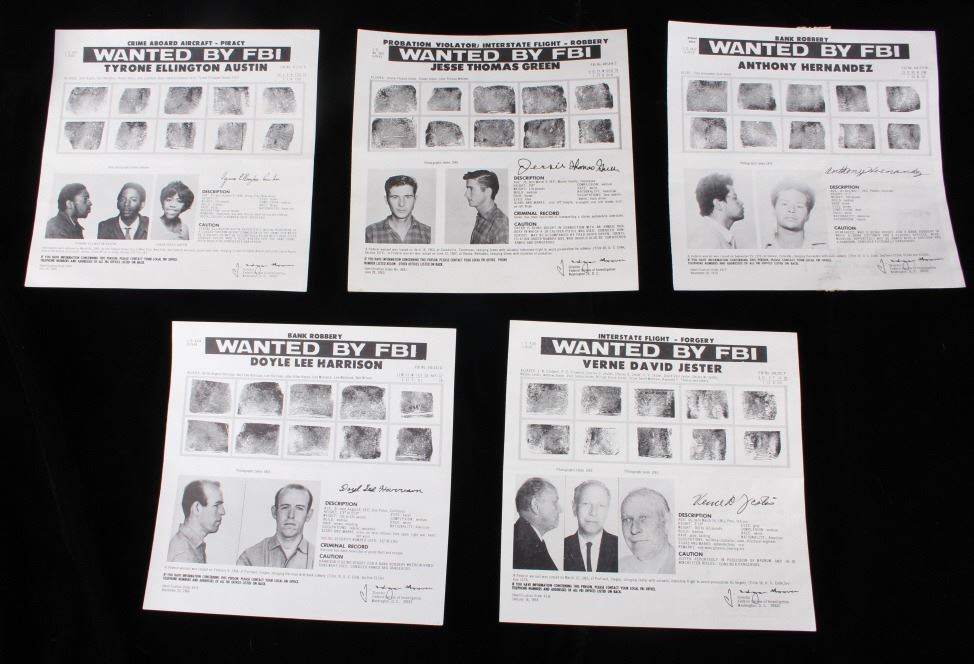 Collection of Early FBI Wanted Papers
