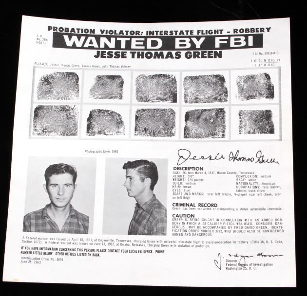 Collection of Early FBI Wanted Papers