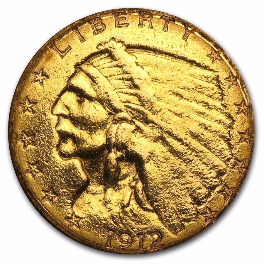 $2.50 Indian Gold Quarter Eagle (1908-1929). NUMISMATIC GOLD COIN