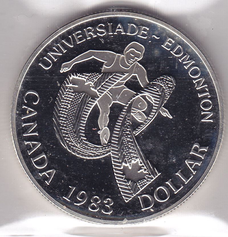 1983 Canada ICCS Graded Silver $1 Dollar Coin - PF-65, UHC
