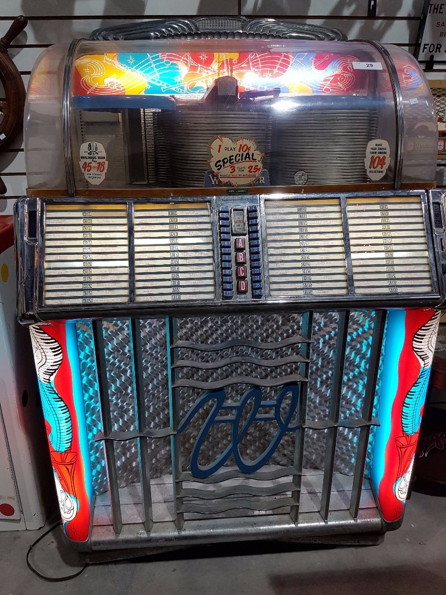 WURLITZER MODEL 1500 JUKE BOX 1950'S W/ORIGINAL DECALS