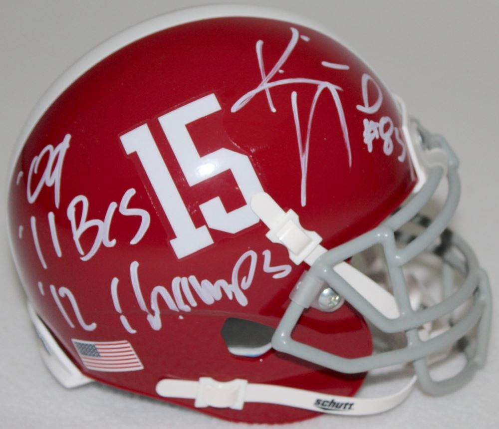 Kevin Norwood Signed Alabama Mini-Helmet inscribed "09, 11, 12 BCS ...