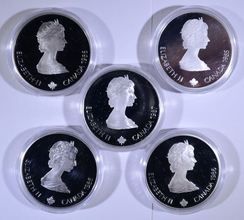 1988 10 coin CANADA .925 SILVER OLYMPIC WINTER GAMES PROOF SET in ...