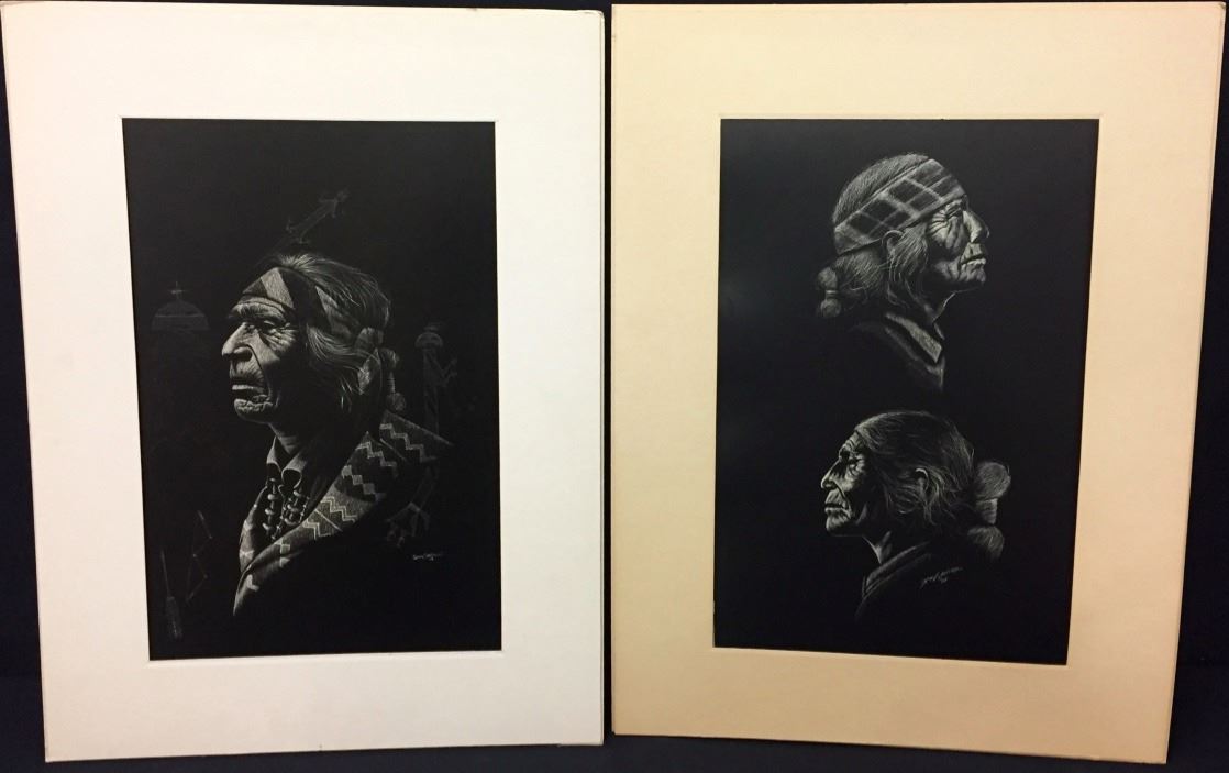 Pair of Sammy Sandoval Original Etchings