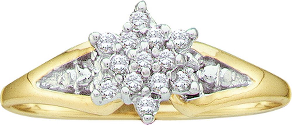 0.1 CTW Natural Diamond Star Cluster Ring 10K Yellow Gold