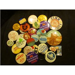 Large group of miscellaneous Pin-backs including "Fink University ...