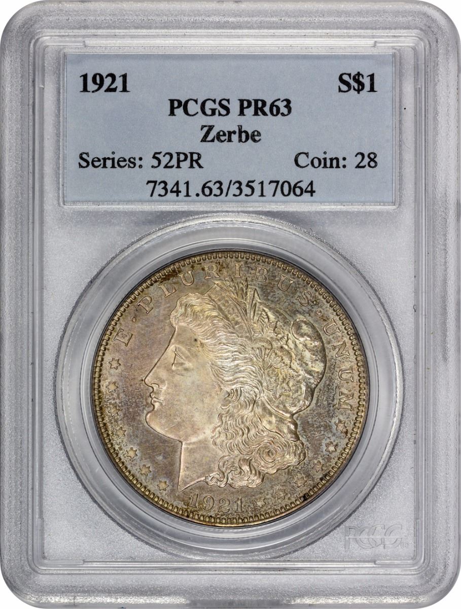 1921 Morgan. Zerbe Proof. Proof-63 PCGS.